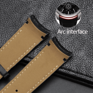 invella 22mm Curved Leather Watch Strap (Brown) - invella