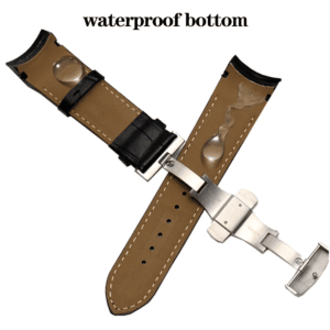 invella 22mm Curved Leather Watch Strap (Brown) - invella