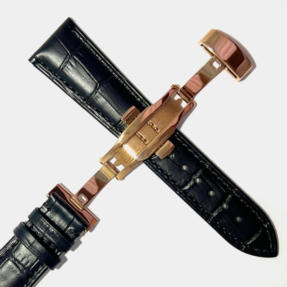 invella 22mm Premium Leathers Watch Strap (Black) - invella