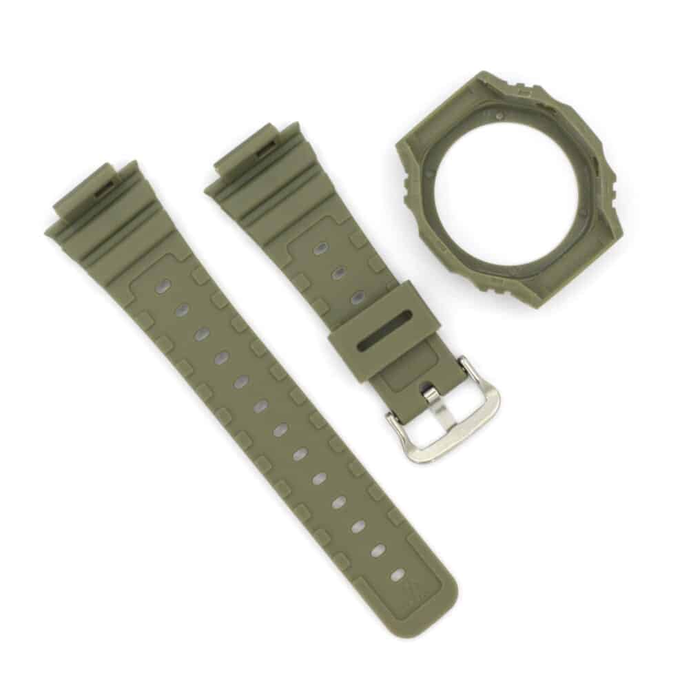 Casio G-Shock GA-2100 Watch Strap with Bazel (Olive Green) - invella